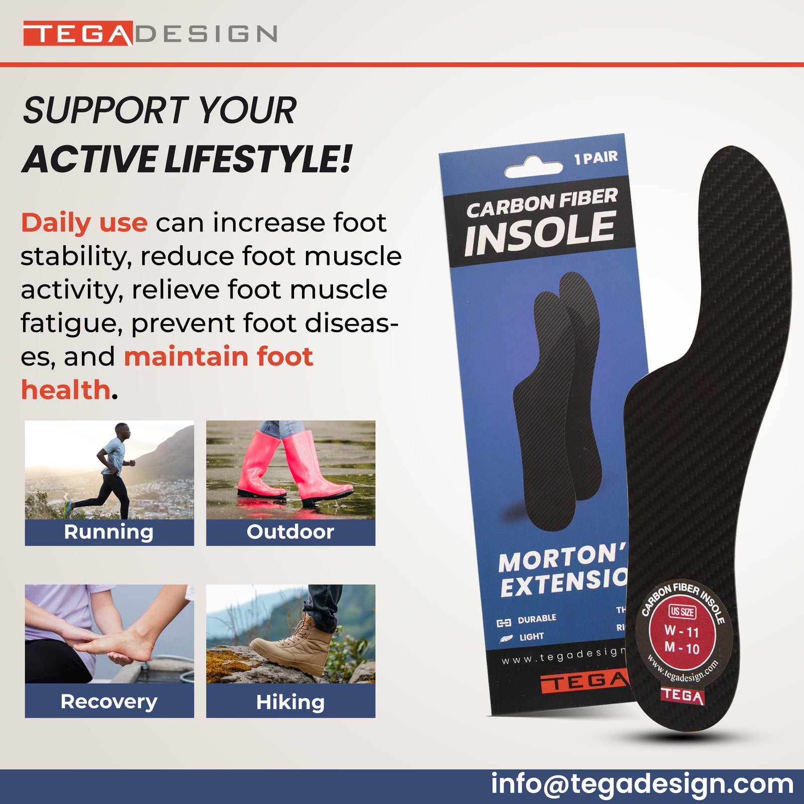 Mortons Toe Insole, Mortons Toe Pain, Mortons Extension Orthotic - Tega ...