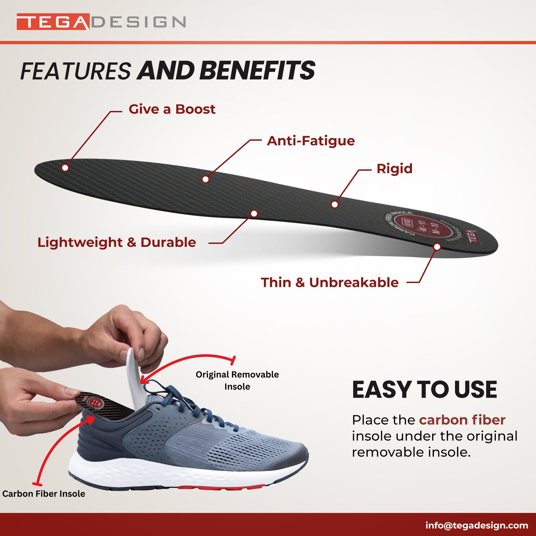 Semi Rigid Carbon Fiber Insole for Turf Toe, Hallux Rigidus/Limitus ...